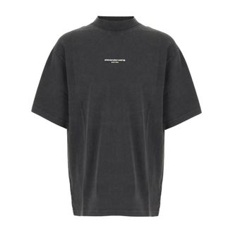 Alexander Wang Logo Print Kurzarm-T-Shirt - - Tops - Herren - Schwarzk - 2XS