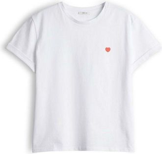 OPUS T-Shirt Serz Regular aus Organic Cotton lockerer Schnitt, mit Herzstickerei
