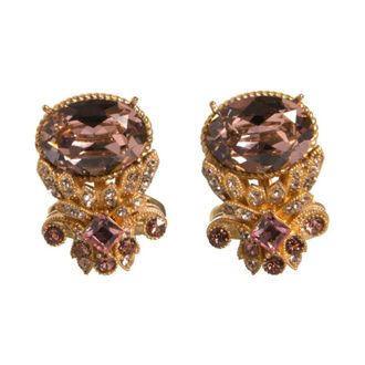 Dolce & Gabbana Homme, Accessoires, Jaune, Taille: ONE Size Boutons de Manchette Logo Cristal