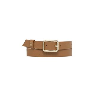 Patrizia Pepe Femme, Accessoires, Brun, Taille: XS Ceinture en cuir &agrave; boucle carr&eacute;e