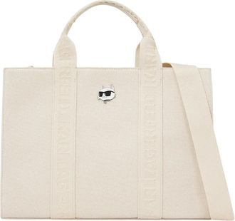 Karl Lagerfeld Shopper - IKON CHOUPETTE PIN SQUARE Shopper - Gr. unisize - in Wei&szlig; - f&uuml;r Damen