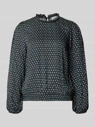 More & More Bluse aus Viskose mit Rundhalsausschnitt und R&uuml;schen