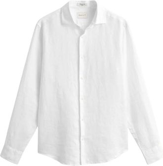 GANT Homme, Chemises, Blanc, Taille: S Linen Shirt