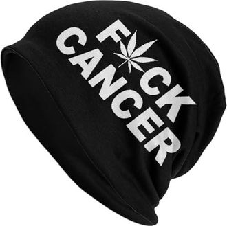 Generic Unisexe Bonnets Tricot&eacute; Feuille De Cannabis FC-K Cancer Bonnet dhiver Doux Bonnet &Agrave; Revers Classique Bonnets De Ski pour Patinage Ski Hiver