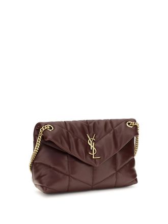 Saint Laurent Womens Shoulder Bag Puffer Toy Lambskin Light Hot Wine
