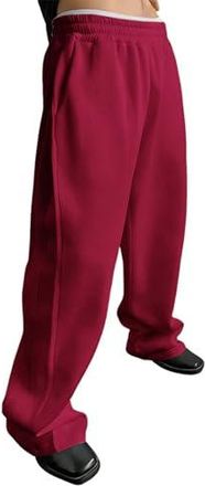 Generic Baggy Pantalon de jogging pour homme, couleur unie, taille &eacute;lastique, jambes larges, pantalon de loisirs confortable, pantalon de surv&ecirc;tement &eacute;l&eacute;gant,