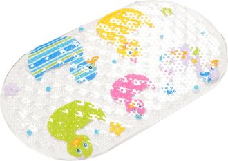 SOLUSTRE rutschfeste PVC badematte mit Saugn&auml;pfen Transparente Badewannenmatte mit Niedlichem Enten Design Rutschfester Duschmatte f&uuml;r Badezimmer Sicherer Anti