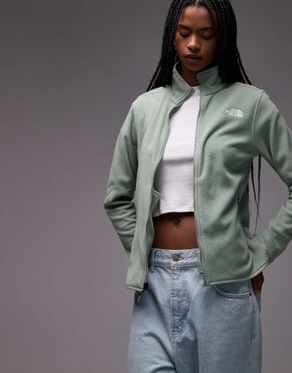 The North Face Glacier - Fleece-Jacke in Hellgr&uuml;n mit Rei&szlig;verschluss