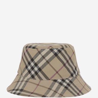 Burberry Womens Check Pattern Bucket Hat Polyester
