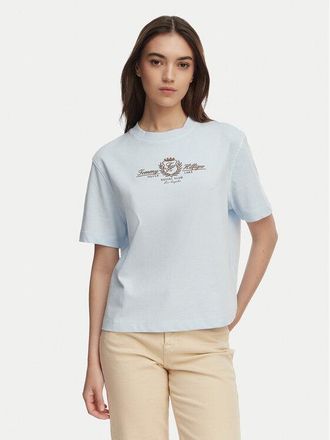 Tommy Hilfiger T-Shirt Crest WW0WW48713 Hellblau Relaxed Fit