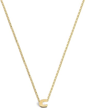 Singularu Personalisierte Halskette Single Letter Gold - Anhänger in 925 Sterlingsilber mit 18kt Vergoldung - Kette Einheitsgröße - Damenschmuck - Buchstabe C