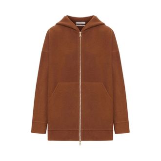 Max Mara Brauner Kapuzenrei&szlig;verschluss K&auml;ngurutaschen - - Sweatshirts & Hoodies - Damen - Braun - XS