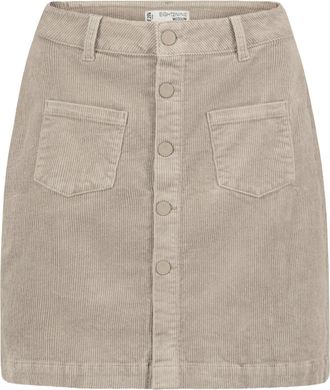 Eight2Nine Sublevel Damen Mini Cordrock aufgesetzte Taschen und Kopfleiste Light-beige L