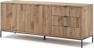 Vicco Lowboard Eliza, Viking Oak, 150.1 x 60 cm mit 3 Schubladen, 2 Türen