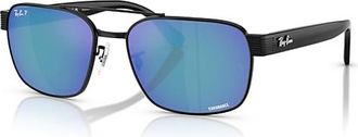 Ray-Ban Rb3751ch Chromance Sonnenbrillen Schwarz Fassung Grau Glas Polarisiert 61-17