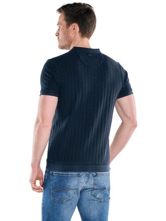 Engbers Poloshirt Herren Poloshirt mit eingewebten Streifen, Saphirblau