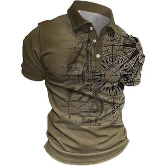 Generic Polo pour homme - D&eacute;contract&eacute; - Imprim&eacute; - Manches courtes - Pour le travail quotidien et les excursions - Confortable et polyvalent - Convient pour le