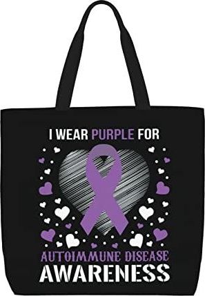 Generic Sac De Courses Sensibilisation Aux Maladies Auto-Immunes Sac Tissu Pliable De Grande Capacit&eacute; Sacs En Toile Pour Femmes, Pour Burea, &Eacute;cole, Femmes, Vo