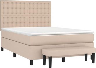 vidaXL Vidaxl - Boxspringbett Matratze Cappuccino-Braun 140x190cm Kunstleder