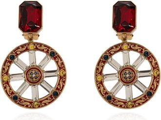 Dolce & Gabbana Clip-Ohrringe mit schimmernden Kristallen - - Accessories - Damen - Gelb - ONE SIZE