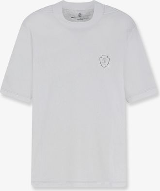 Brunello Cucinelli Technical fabric T-shirt with front logo patch - BRUNELLO CUCINELLI - gender_Man