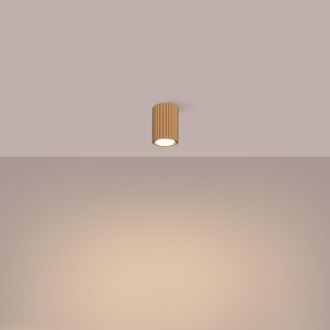 Sollux Lighting Deckenlampe Deckenleuchte Deckenstrahler Lampe Decke Aluminium LED-Gl&uuml;hbirne 3000K warmes Wei&szlig; Licht 1 Flammig 6,5 x 6,5 x 10 cm GLOOW Gold