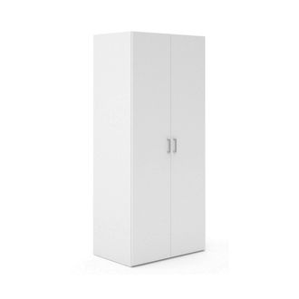 Dmora Guardaroba 2 Ante Alibabba, Mobile Camera Da Letto, Cabina Armadio Portabiti, Armadio Appendiabiti, 77x49 H175 Cm, Bianco - Dmora