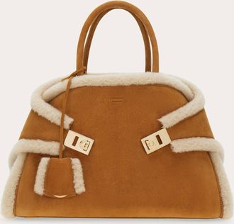 Ferragamo Damen Hug Handtasche (M) Braun