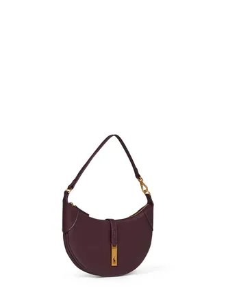 Polo Ralph Lauren Womens Mini Shoulder Bag Midnight Merlot Leather Burgundy Calf