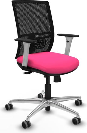 Piqueras y Crespo Rosa Schreibtisch Yunquera mit wei&szlig;en und schwarzen Armlehnen, h&ouml;henverstellbare Lendenwirbelst&uuml;tze, ausgestattet mit Syncro/Traslack und Schneidescha