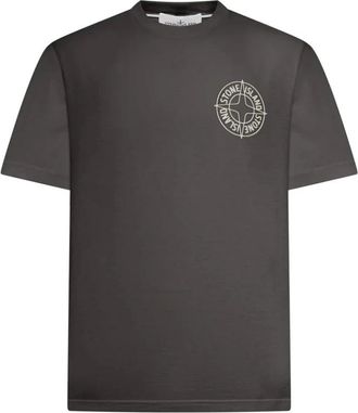 Stone Island Homme, Tops, Noir, Taille: 2XL Logo T-shirt