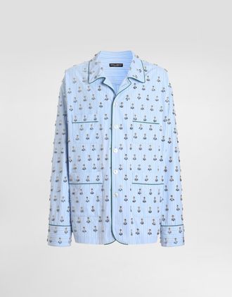 Dolce & Gabbana Vanity Shirt With Embroidery And Piping - Mann Hemden Mehrfarbig 39