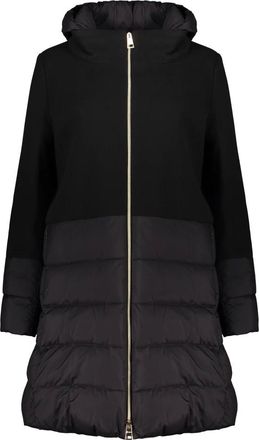 Herno Femme, Manteaux, Noir, Taille: 50 FR Parka diagonale en laine et nuage