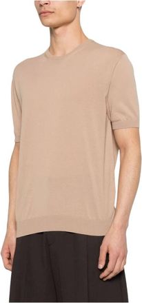 Malo Homme, Pulls, Beige, Taille: XL T-shirt &agrave; col rond