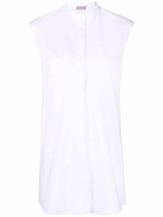 MRZ chemise en coton &agrave; design sans manches - Blanc