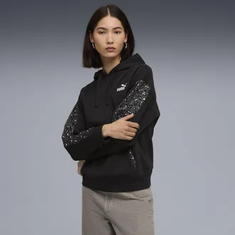 Puma Essentials Comfort Hoodie mit Animal-Print Damen, Kleidung, Schwarz, XXS