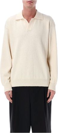 Roberto Collina Homme, Pulls, Beige, Taille: XL Polo L/S Sweater
