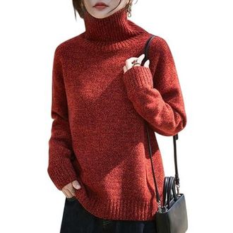 Generic Pulls Femme Pull &Agrave; Col Roul&eacute; pour Femme Pull en Cachemire &Eacute;pais Et Chaud Manches Longues Coupe Ample Id&eacute;al pour lhiver LAutomne Et Le Printemps &Agrave; Supe