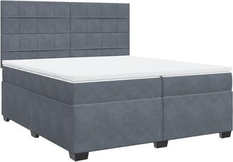 vidaXL Vidaxl - Giroletto A Molle Con Materasso Grigio Scuro 200x200 Cm Velluto