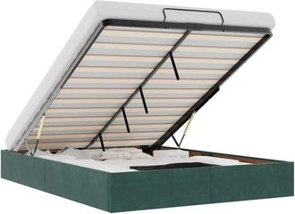 vidaXL Cadre de lit ottoman sans matelas vert foncé 140x200 cm velours Vidaxl