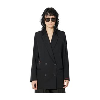 Fiorucci Femme, Vestes, Noir, Taille: 36 FR Blazer Double-Bouton Brod&eacute;