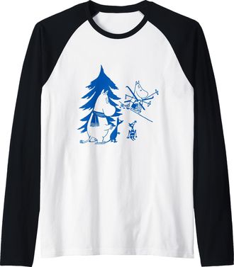Moomin Blue Moomintroll Winterspiele Moominmamma Skifahren Raglan