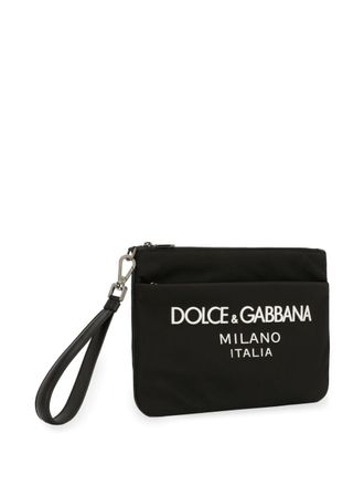 Dolce & Gabbana Logo-Print Nylon Clutch - Black