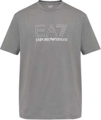 Emporio Armani Emporio Armani Ea7, Homme, Tops, Gris, Taille: S T-shirt avec logo imprim&eacute;