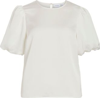 Vila Viellette 2/4 Satin Puff Top - Noos