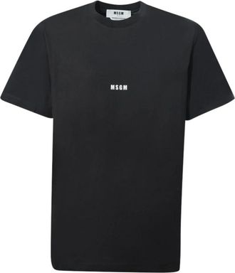 Msgm Msgm, Homme, Tops, Noir, Taille: XL T-shirt en coton &agrave; col rond
