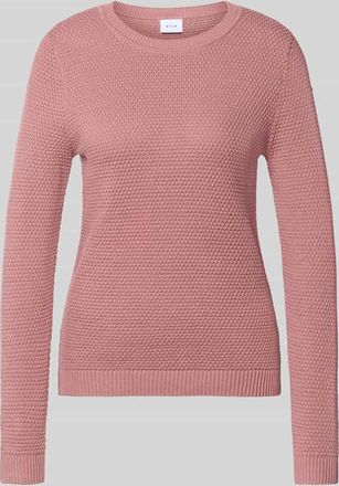 Vila Strickpullover mit Strukturmuster und Rundhalsausschnitt