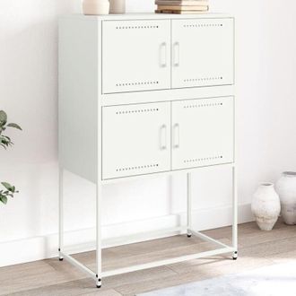 vidaXL Buffet blanc 68,5x38,5x107 cm acier - Vidaxl