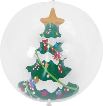 Holibanna Weihnachts-PVC-Inflatable Ball Wetterfester Xmas Blow Up Ball für Garten Outdoor-Dekoration Schnelle Aufblasfunktion Platzsparend Verstaubar Festliche