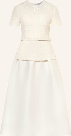 Self Portrait Self-Portrait Kleid Im Materialmix Mit Spitze weiss